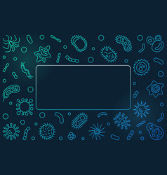 Horizontal frame with microorganism icons Vector Image