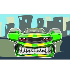 Monster truck red car cartoon Royalty Free Vector Image