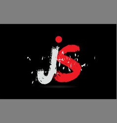 Alphabet letter combination js j s with grunge Vector Image