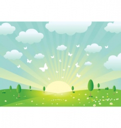 Spring landscape Royalty Free Vector Image - VectorStock