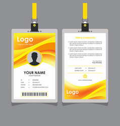 Abstract fresh green yellow wave id card design Vector Image
