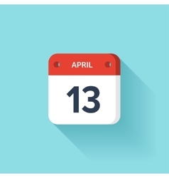 April dates flat icon with long shadow Royalty Free Vector