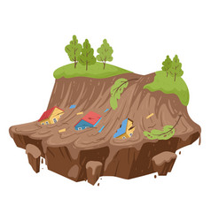 Snow avalanche natural disaster snowy mountains Vector Image