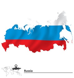 Blue russia administrative map Royalty Free Vector Image