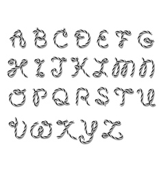 Calligraphy lettering script font r set hand Vector Image