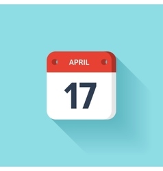 April dates flat icon with long shadow Royalty Free Vector
