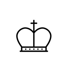Crown icon line king symbol Royalty Free Vector Image