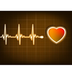 Heart on a cardiogram Royalty Free Vector Image