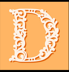 Laser cut template initial monogram letters Vector Image