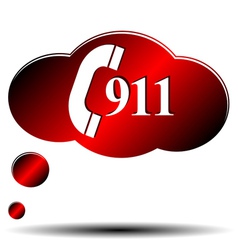 Hand press emergency number 911 on a mobile phone Vector Image