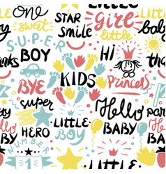 Seamless pattern with hand lettering Royalty Free Vector