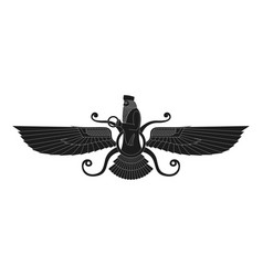Icon with ancient egyptian symbol faravahar Vector Image