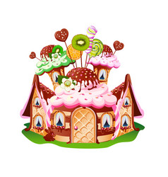 Cartoon gingerbread house Royalty Free Vector Image