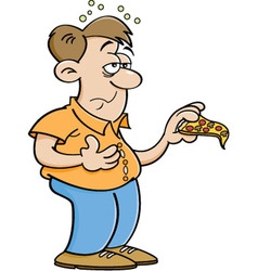 Cartoon slice of pizza waving Royalty Free Vector Image