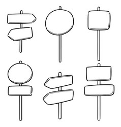 Set of direction post Royalty Free Vector Image