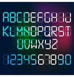 Digital letters and numbers set Royalty Free Vector Image