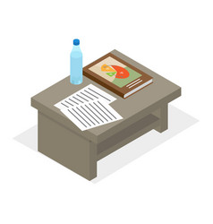 Computer desktop with printer Royalty Free Vector Image