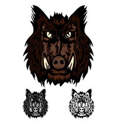 Wild hogs head Royalty Free Vector Image - VectorStock