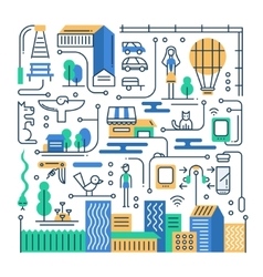 Modern city map elements for generating your own Vector Image