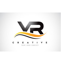 Vr letter design with brush stroke and modern 3d Vector Image