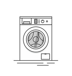 Washing machine outline icon Royalty Free Vector Image
