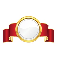 Label design with colorful ribbons Royalty Free Vector Image