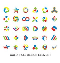 Icon set logo design elements Royalty Free Vector Image