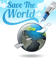 Save the world theme with earth and plant Vector Image