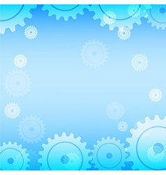 White gear model over blue background Royalty Free Vector