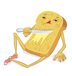 Cute happy funny toast show muscle Royalty Free Vector Image