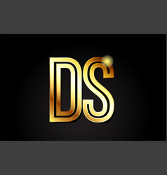 Combination letter fs f s alphabet with gold Vector Image