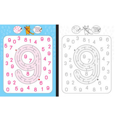 Maze number 5 Royalty Free Vector Image - VectorStock