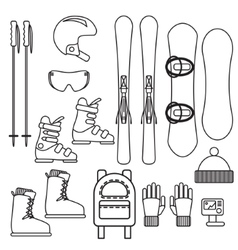 Ski and snowboard club emblem Royalty Free Vector Image