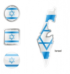 Devil flag israel with character shape Royalty Free Vector