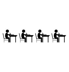 Classroom student duty roster stick figure Vector Image