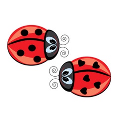 Funny ladybugs flying cartoon for your design Vector Image