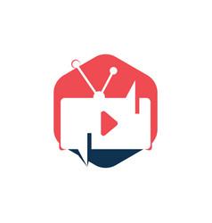 Tv or television channel logo design template Vector Image