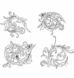 Calligraphy penmanship oval baroque frame black Vector Image