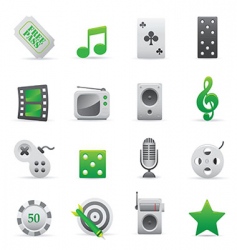 Entertainment flat icons on white background Vector Image
