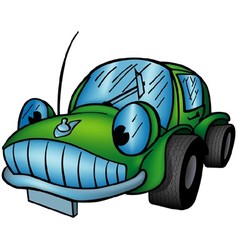 Car character cartoon Royalty Free Vector Image