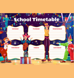 Colorful school timetable weekly schedule Vector Image