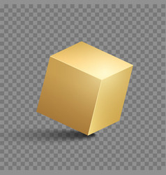 White cube cubic box 3d template front view Vector Image