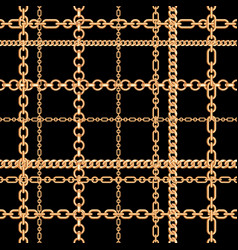 Gold chains snake skin seamless pattern Royalty Free Vector
