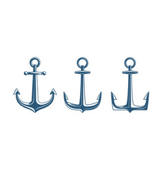Anchor with circular rope Royalty Free Vector Image