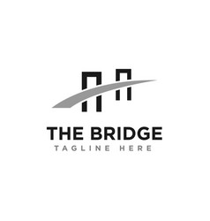 Bridge construction logo icon design Royalty Free Vector