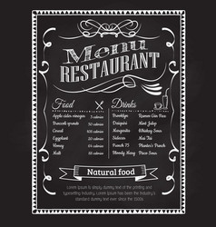 Vintage chalk drawing burger menu design Vector Image