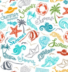 Seamless pattern with sea turtle and shells Vector Image