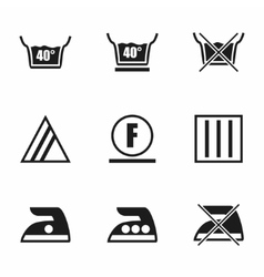 Set of instruction laundry icons washing symbols Vector Image