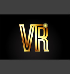Letter metal gold ribbon - v Royalty Free Vector Image