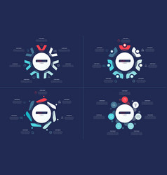 Pie chart infographic template 7 options Vector Image